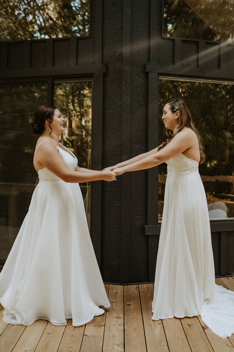 Intimate Elopement by Lake Crescent, Chicago - Two Bride Wedding