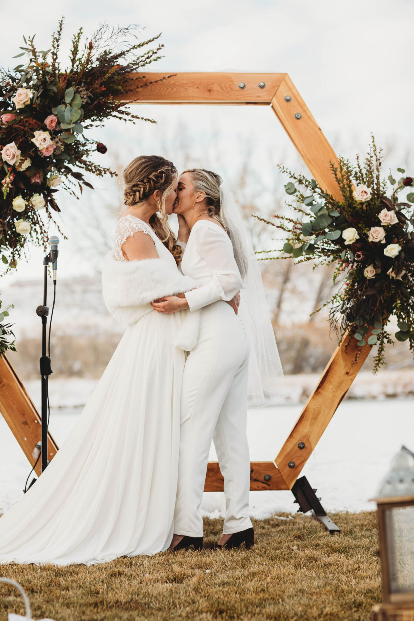 Lexi & Michaela – A Snowy Outdoor Ceremony In Montana - LGBTQ+