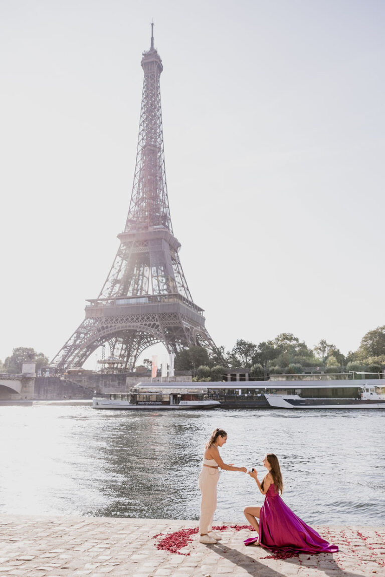 A Lesbian Proposal by the Eiffel Tower in Paris
