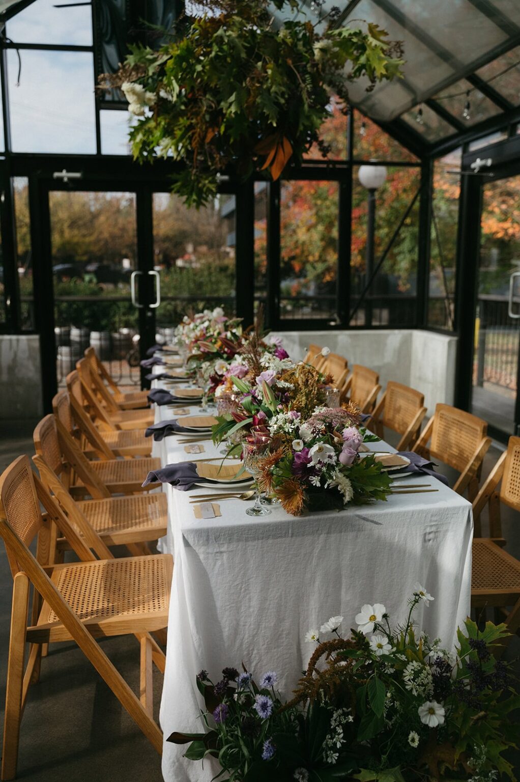 Sustainable Fall Wedding Editorial in a Seattle Greenhouse
