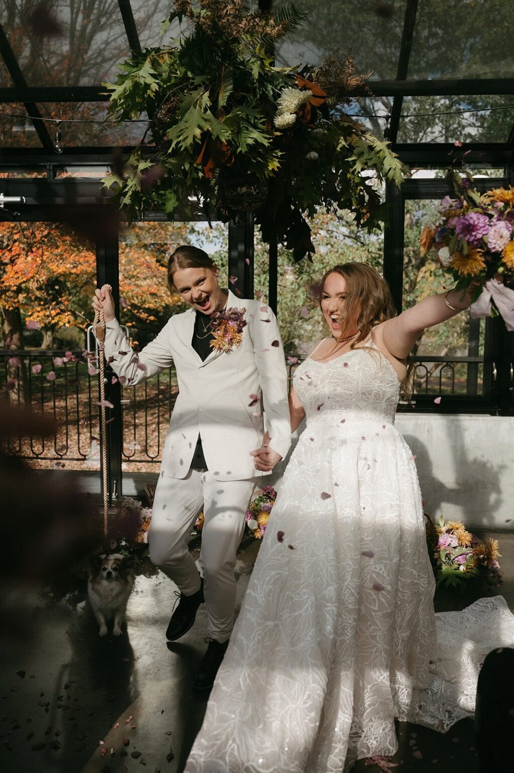 Sustainable Fall Wedding Editorial in a Seattle Greenhouse