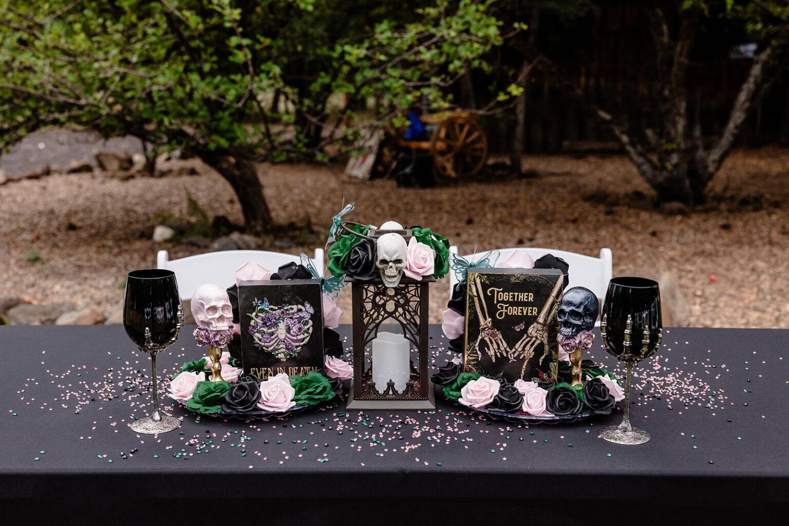 Arizona Goth Wedding with Donuts, Tattoos, and Veil Drama