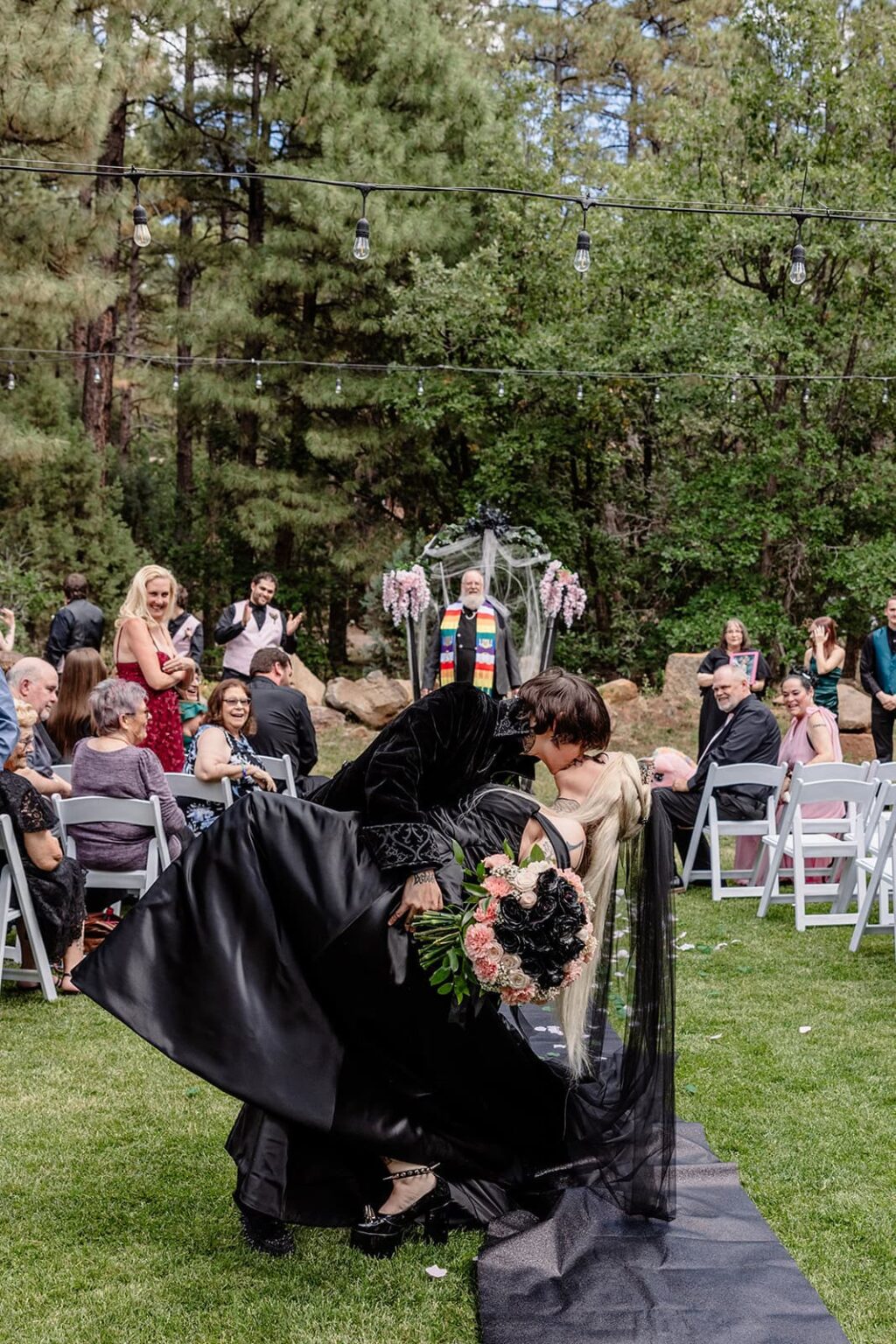 Arizona Goth Wedding with Donuts, Tattoos, and Veil Drama