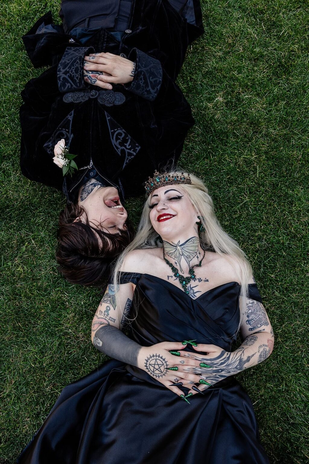 Arizona Goth Wedding with Donuts, Tattoos, and Veil Drama