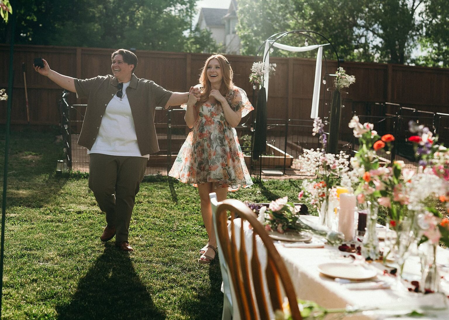Photo Booth Strips and a Backyard Proposal in Denver